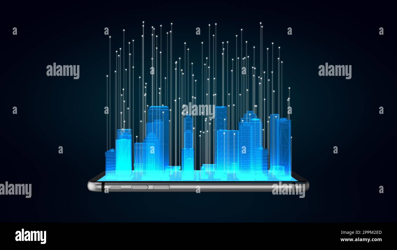 Smart digital city with globalization abstract Stock Photo - Alamy