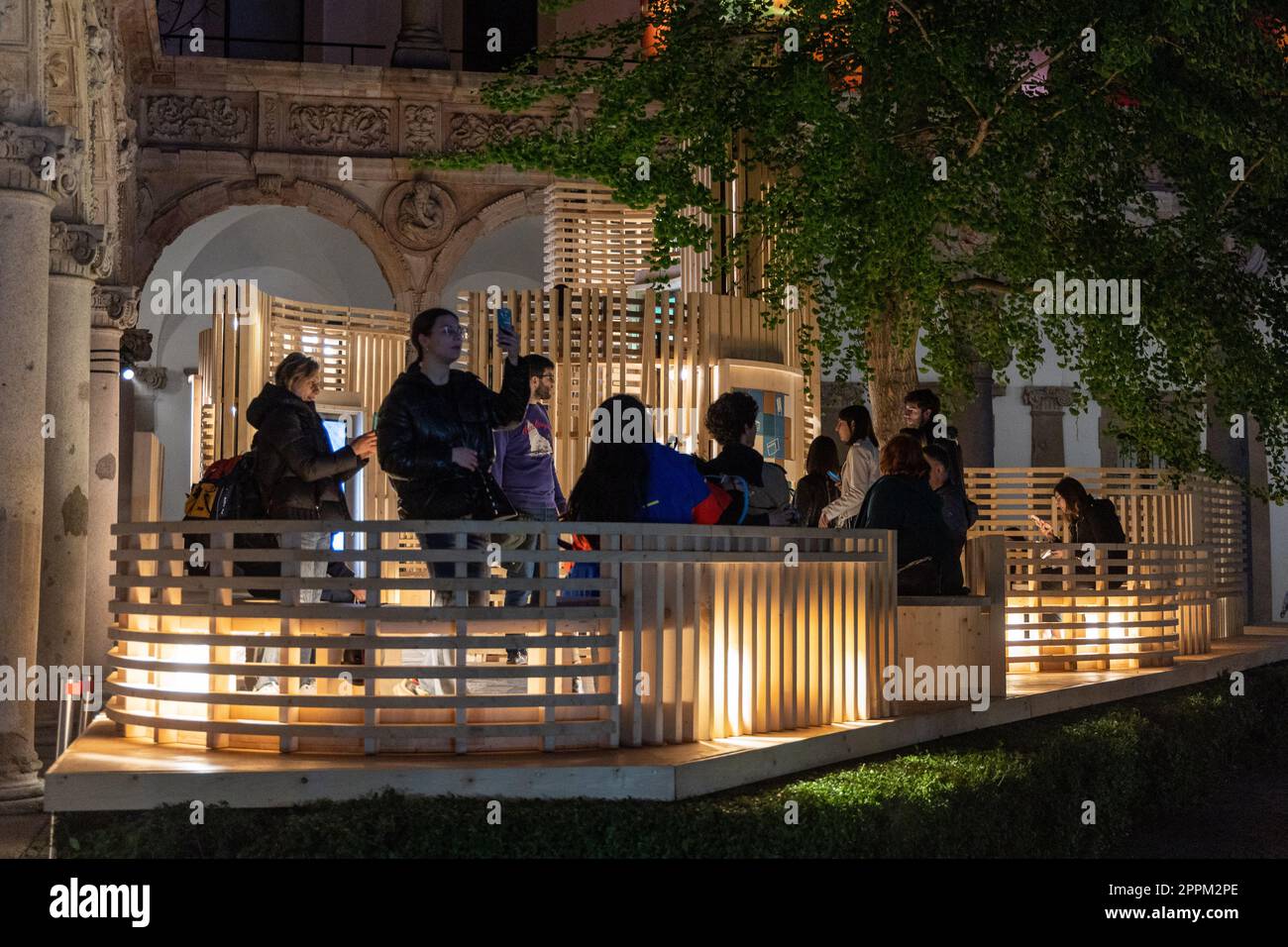 Milan, Italy - april 23 2023 -Fuorisalone Milan design week - Interni Design Re-Evolution at ...