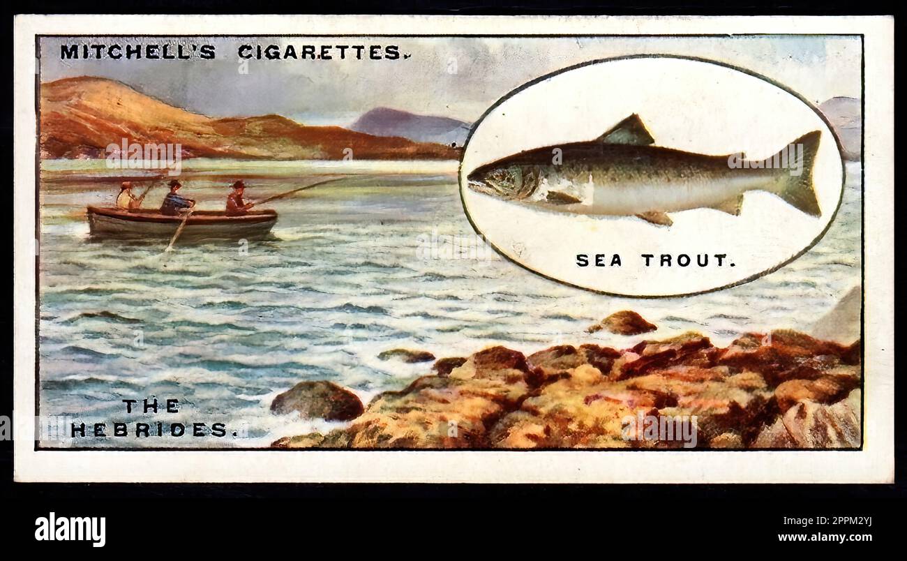 Fishing off the Hebrides - Vintage British Cigarette Card - Victorian ...