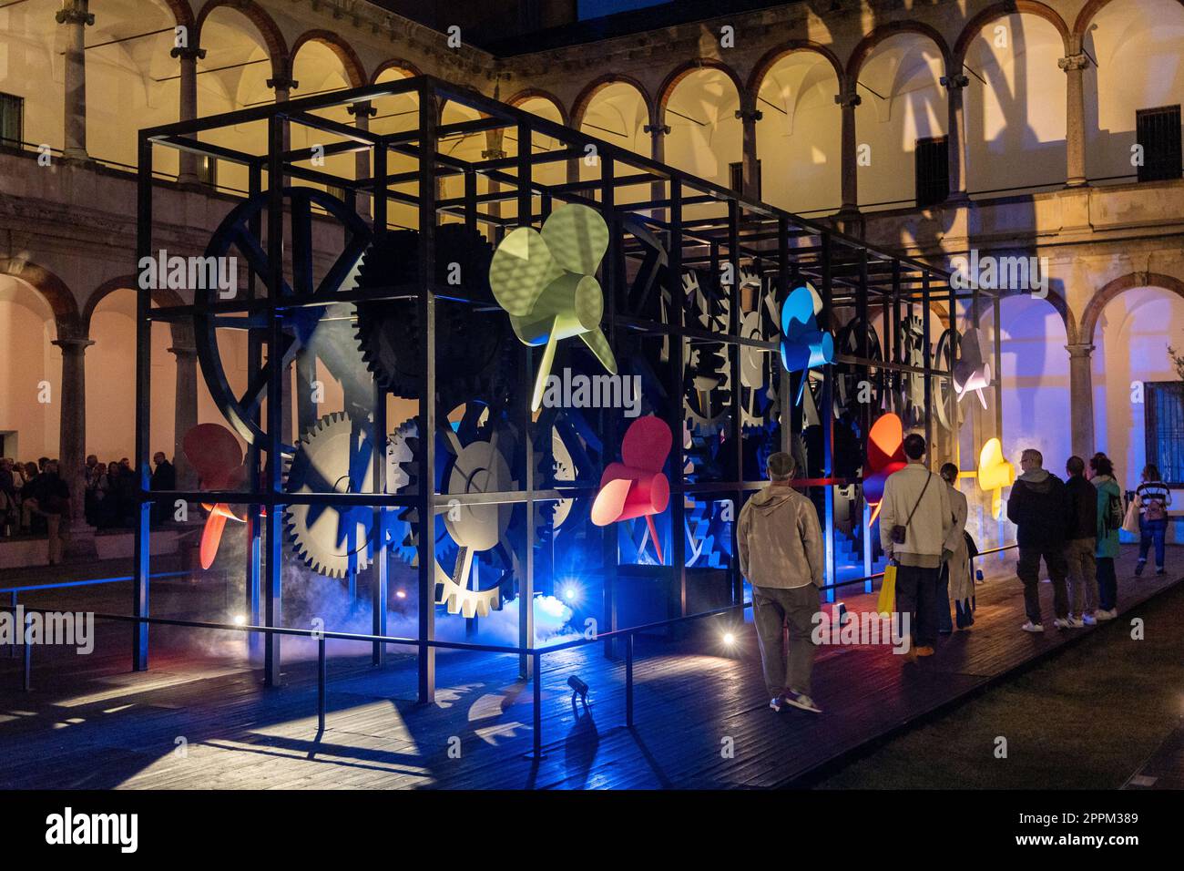 Milan, Italy - april 23 2023 -Fuorisalone Milan design week - Interni Design Re-Evolution at ...