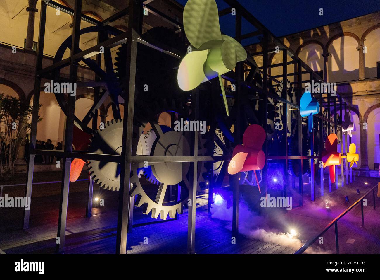 Milan, Italy - april 23 2023 -Fuorisalone Milan design week - Interni Design Re-Evolution at ...