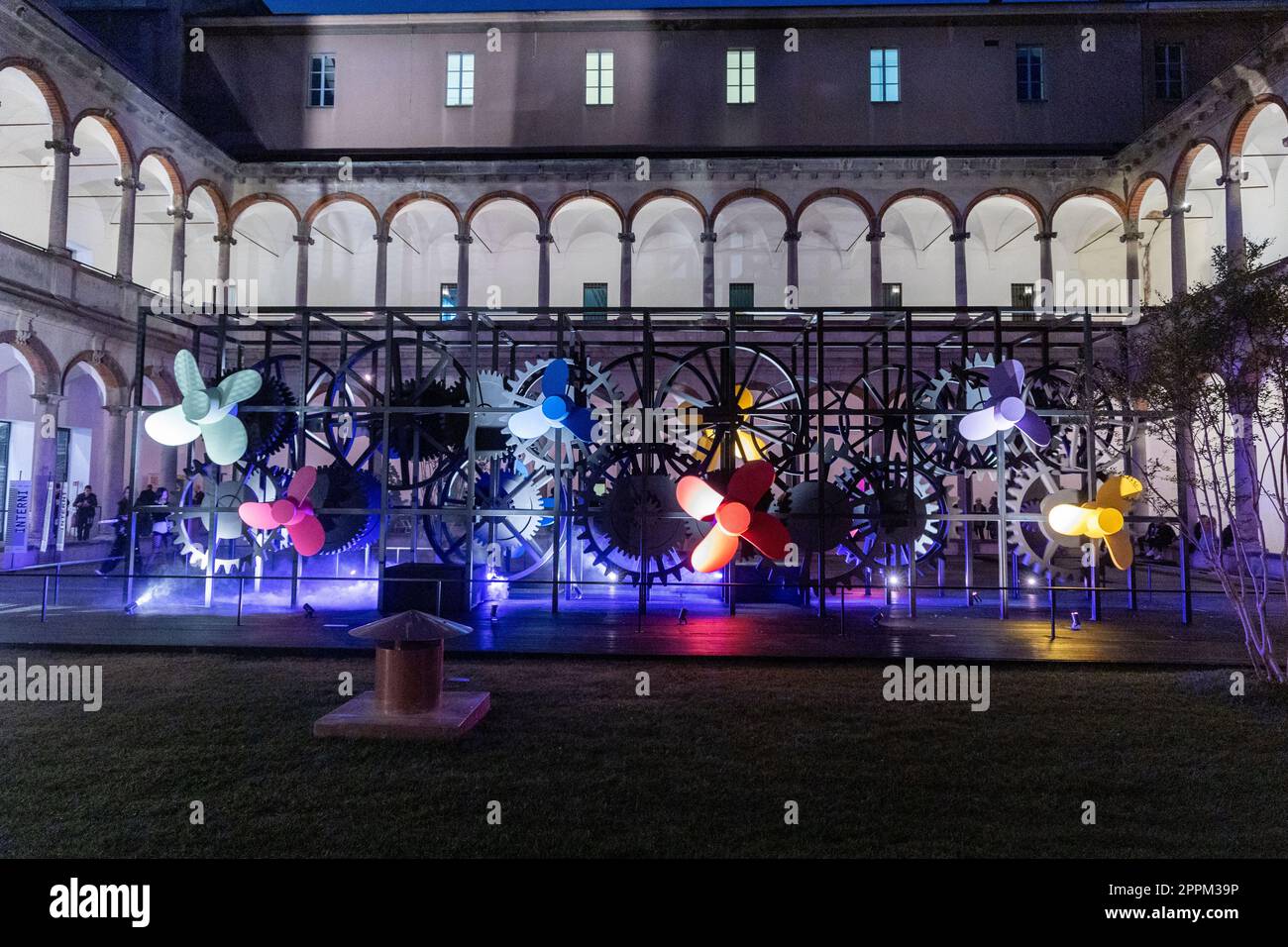 Milan, Italy - april 23 2023 -Fuorisalone Milan design week - Interni Design Re-Evolution at ...