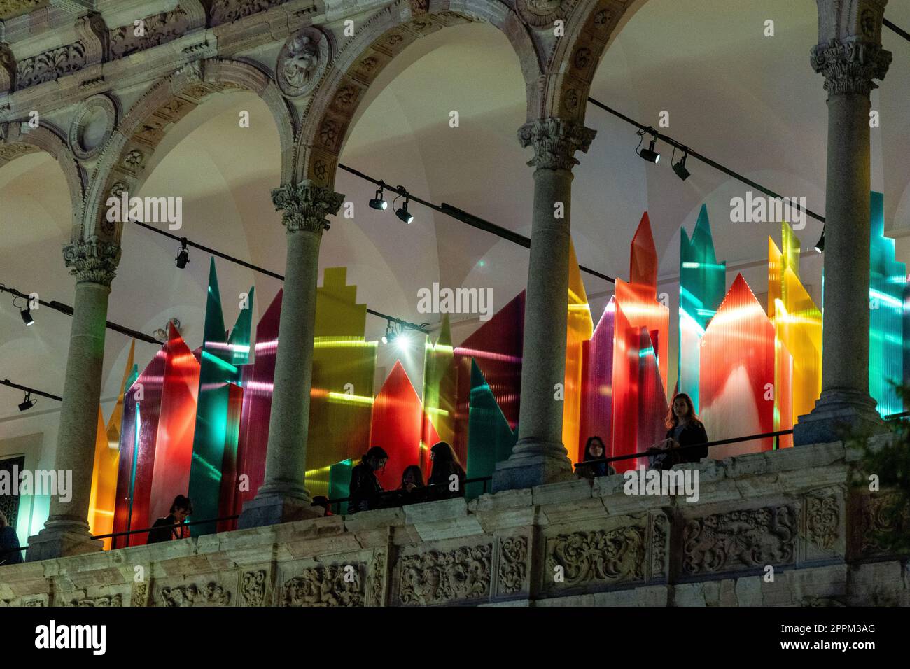 Milan, Italy - april 23 2023 -Fuorisalone Milan design week - Interni Design Re-Evolution at ...