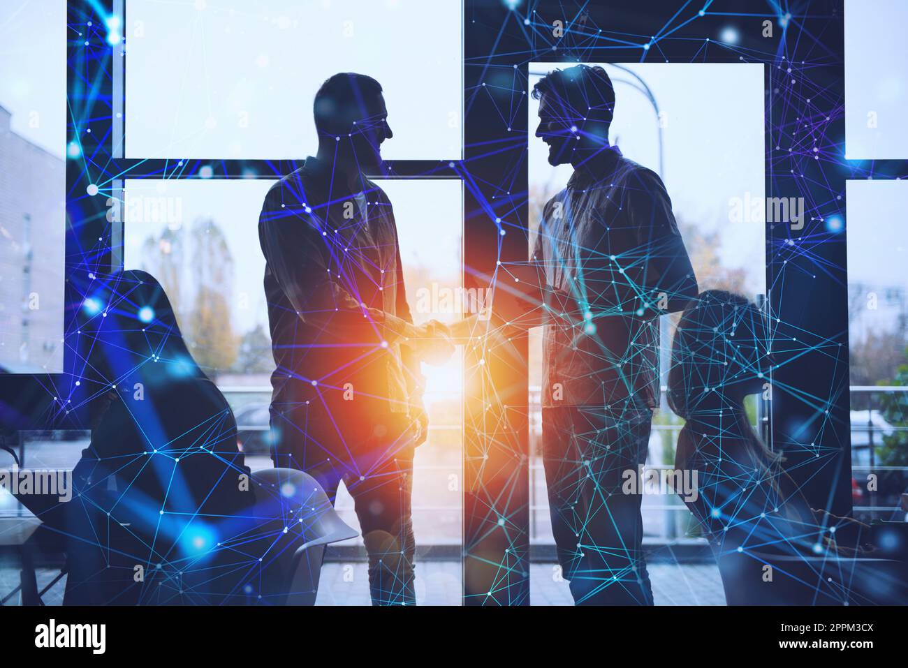 Handshaking business person in office. concept of teamwork and ...