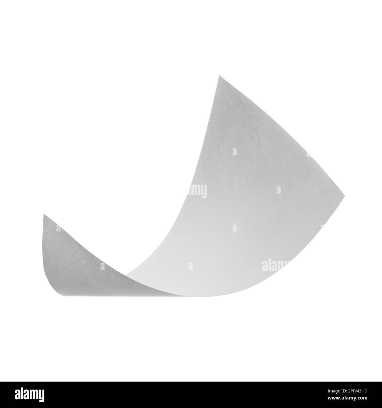 Flying blank paper sheet isolated on white Stock Photo - Alamy