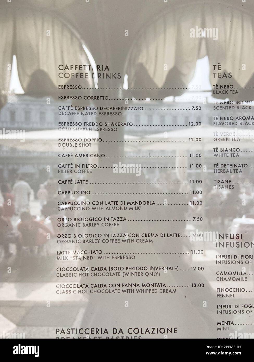 street menu with expensive prices for coffee Stock Photo - Alamy