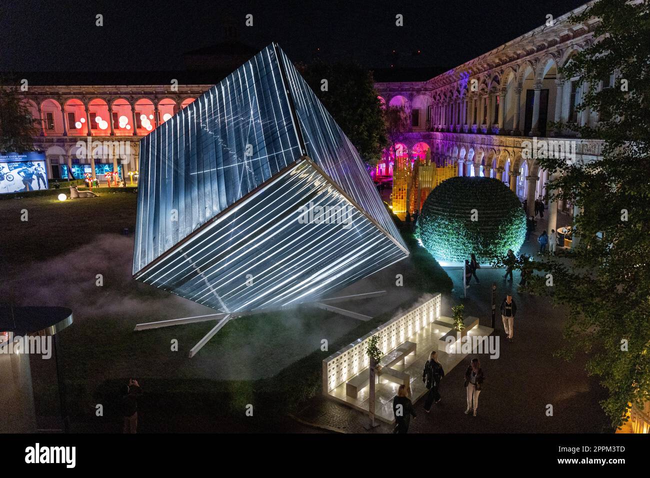 Milan, Italy - april 23 2023 -Fuorisalone Milan design week - Interni Design Re-Evolution at ...