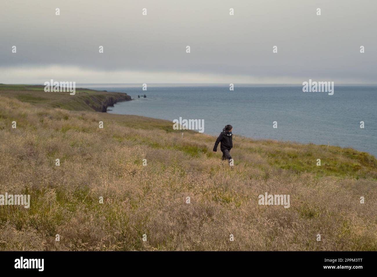 Person walking along sea hi-res stock photography and images - Alamy