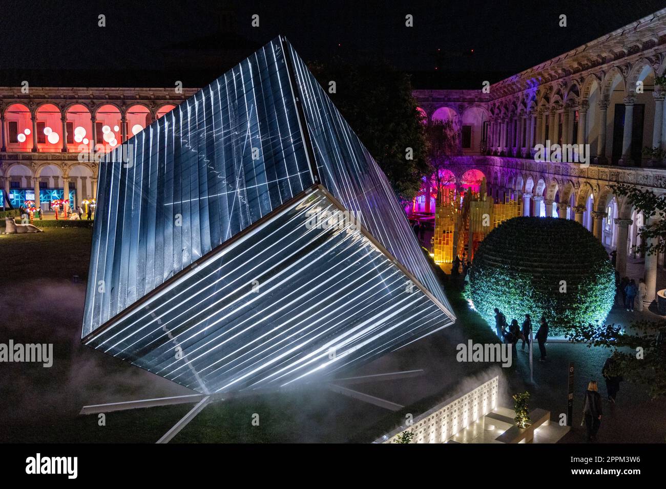 Milan, Italy - april 23 2023 -Fuorisalone Milan design week - Interni Design Re-Evolution at ...