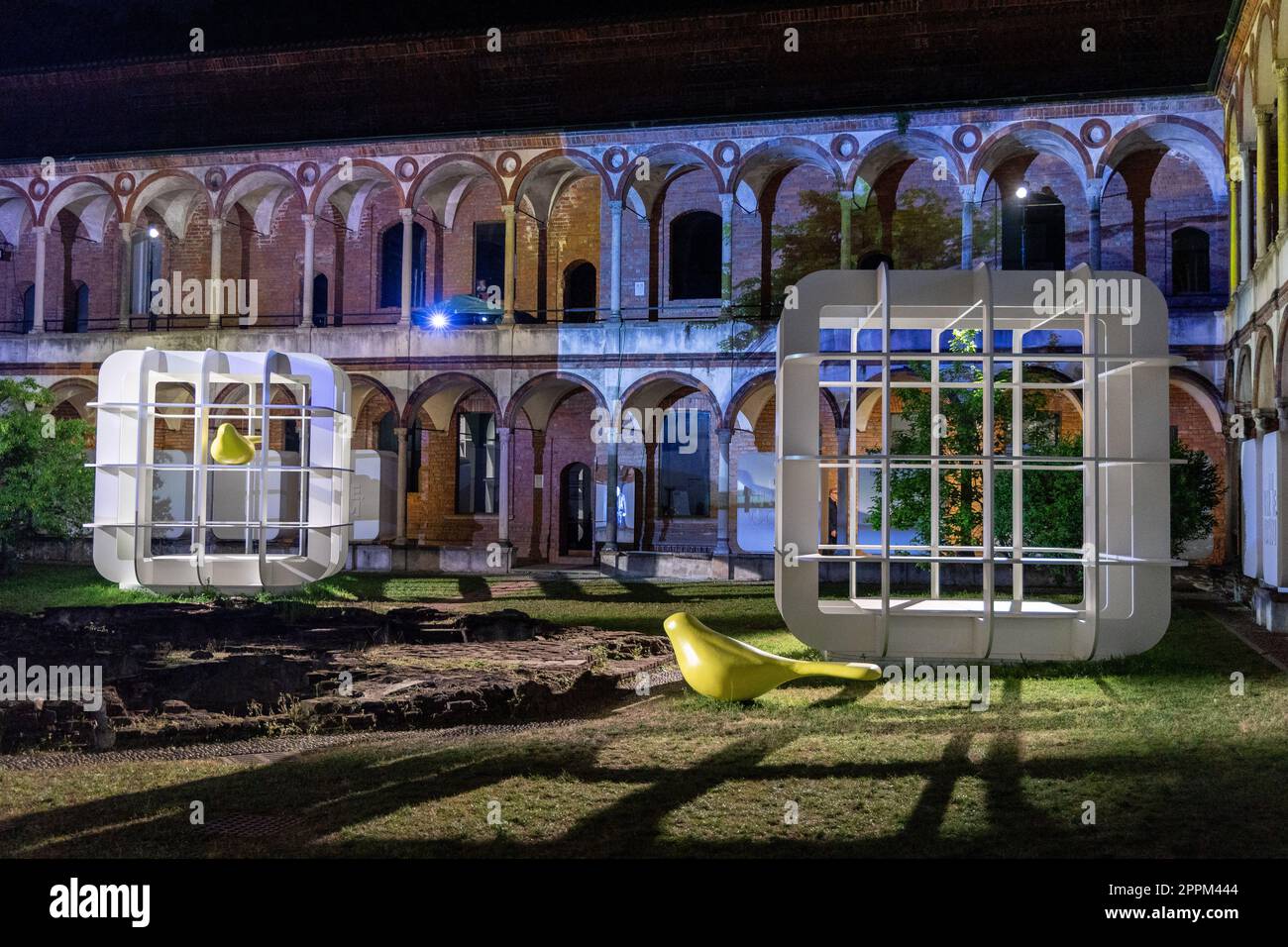 Milan, Italy - april 23 2023 -Fuorisalone Milan design week - Interni Design Re-Evolution at ...