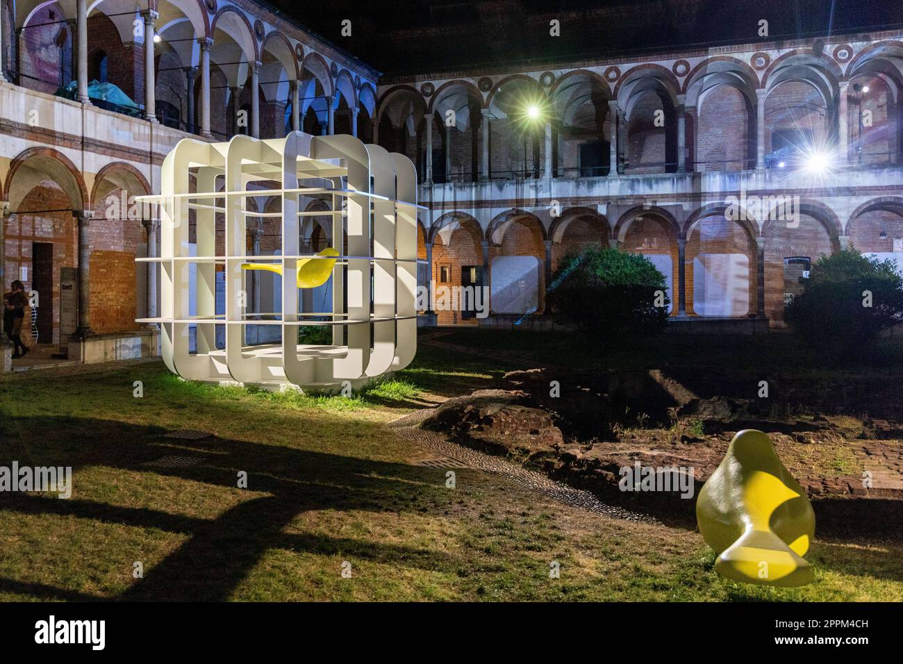 Milan, Italy - april 23 2023 -Fuorisalone Milan design week - Interni Design Re-Evolution at ...