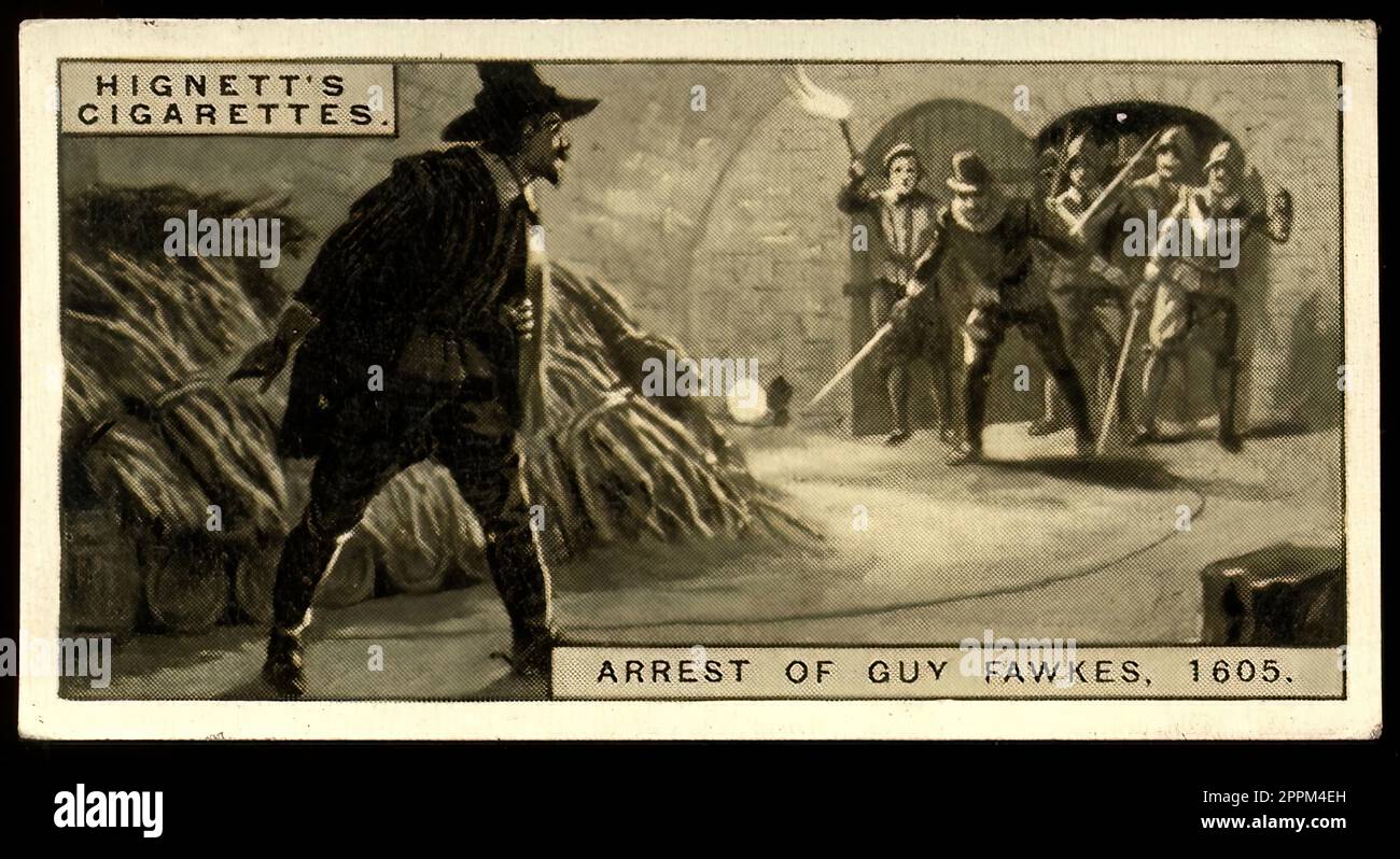 Arrest of Guy Fawkes, 1605 - Vintage British Cigarette Card - Victorian ...