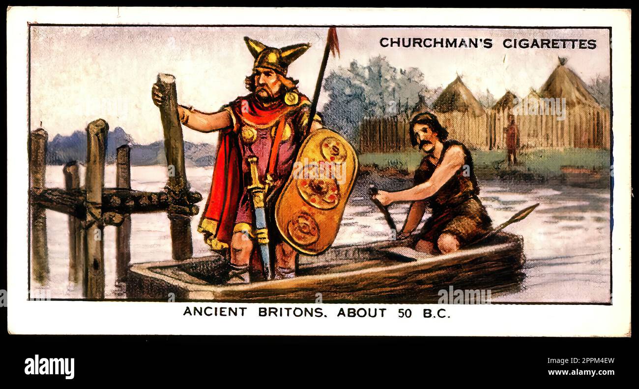 Ancient Britons on the Thames - Vintage British Cigarette Card ...