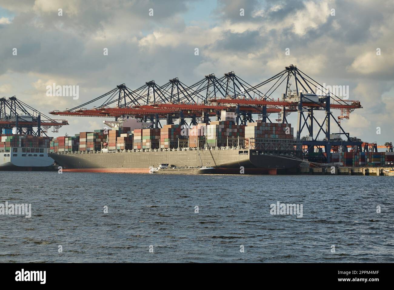 Container Dock in Rotterdam, Cargo Ships Stock Photo - Alamy