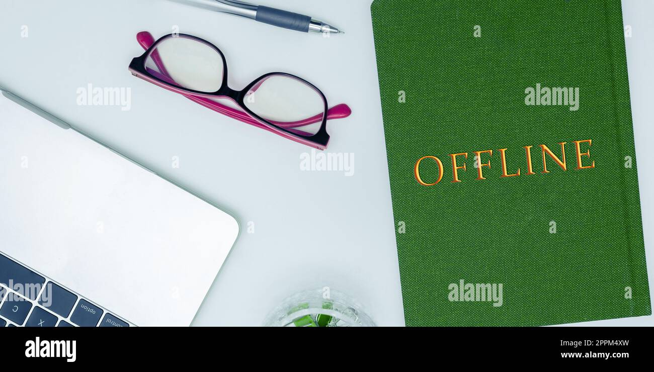 Handwriting text Offline. Concept meaning Not having directly connected ... Handwriting text Offline. Concept meaning Not having directly connected ...