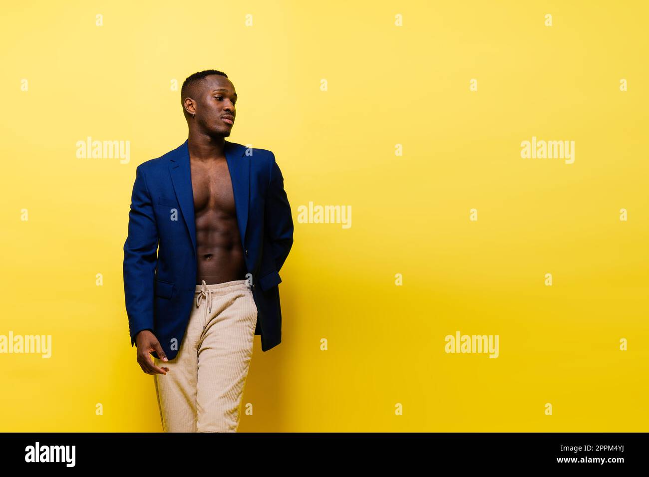 African American millennial businessman isolated on studio background ...