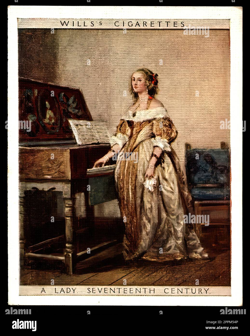 Ladies Dress 17th Century - Vintage British Cigarette Card - Victorian ...