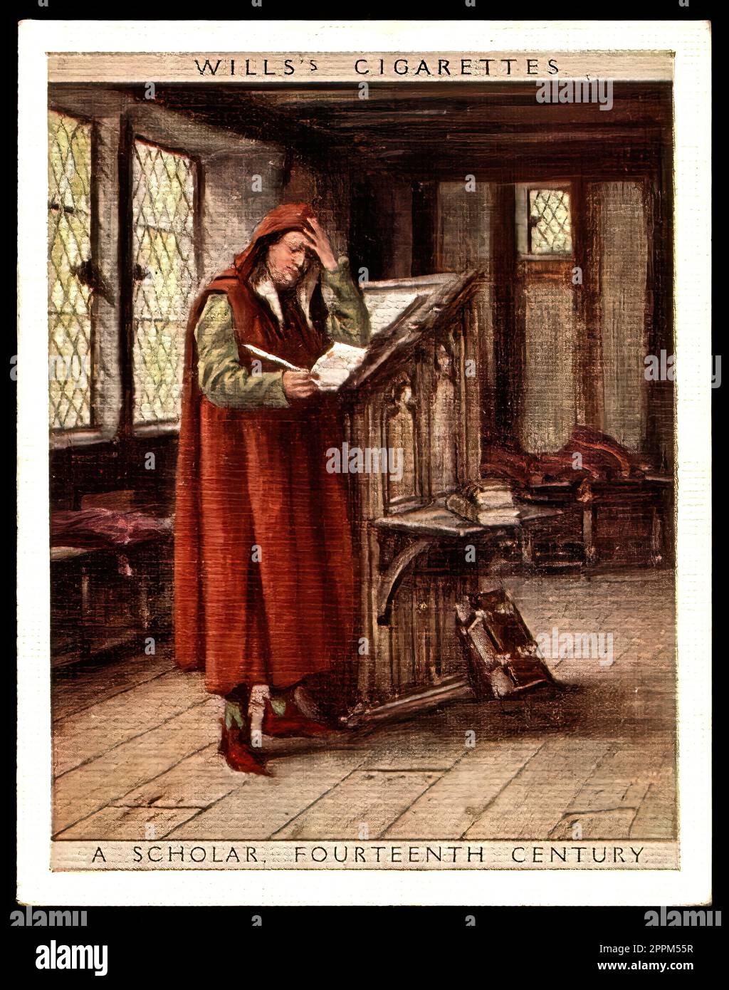 Scholar's Costume, 14th Century - Vintage British Cigarette Card ...