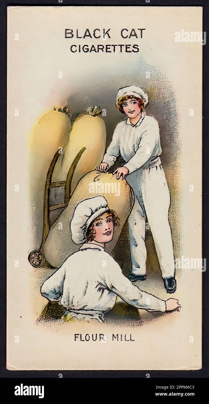 Flour Mill - Vintage British Cigarette Card - Victorian Era Stock Photo ...