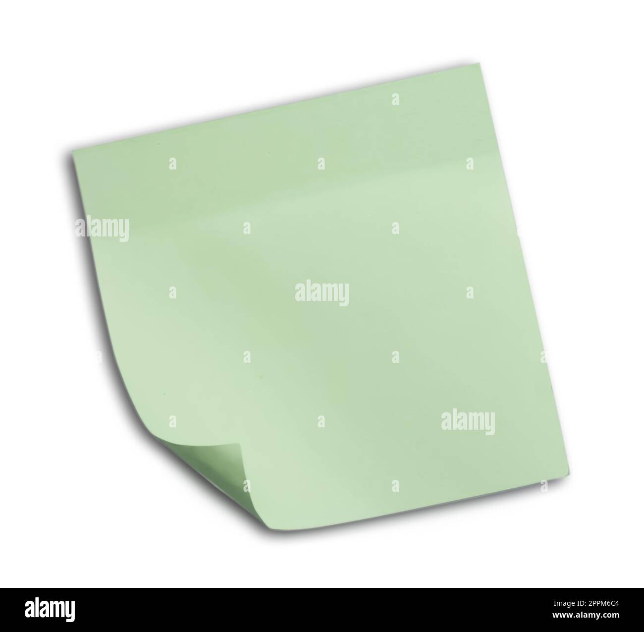 Blank light green sticky note on white background, top view Stock Photo ...