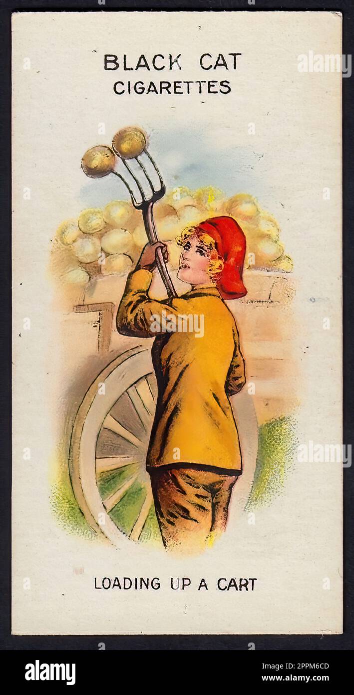 Loading up a Cart - Vintage British Cigarette Card - Victorian Era ...