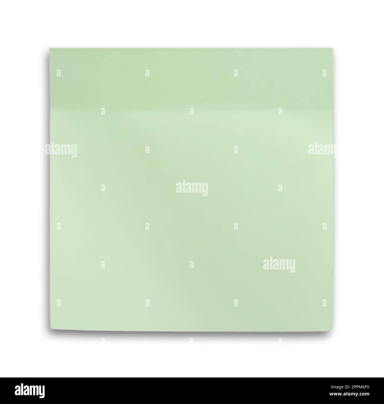 Blank light green sticky note on white background, top view Stock Photo ...