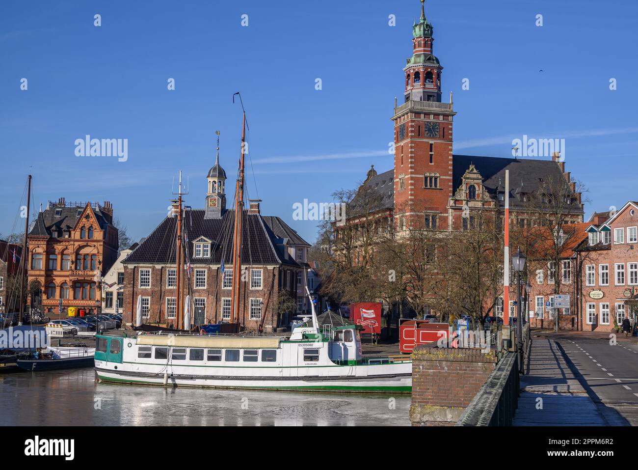 the city of Leer at the ems river in germany Stock Photo - Alamy