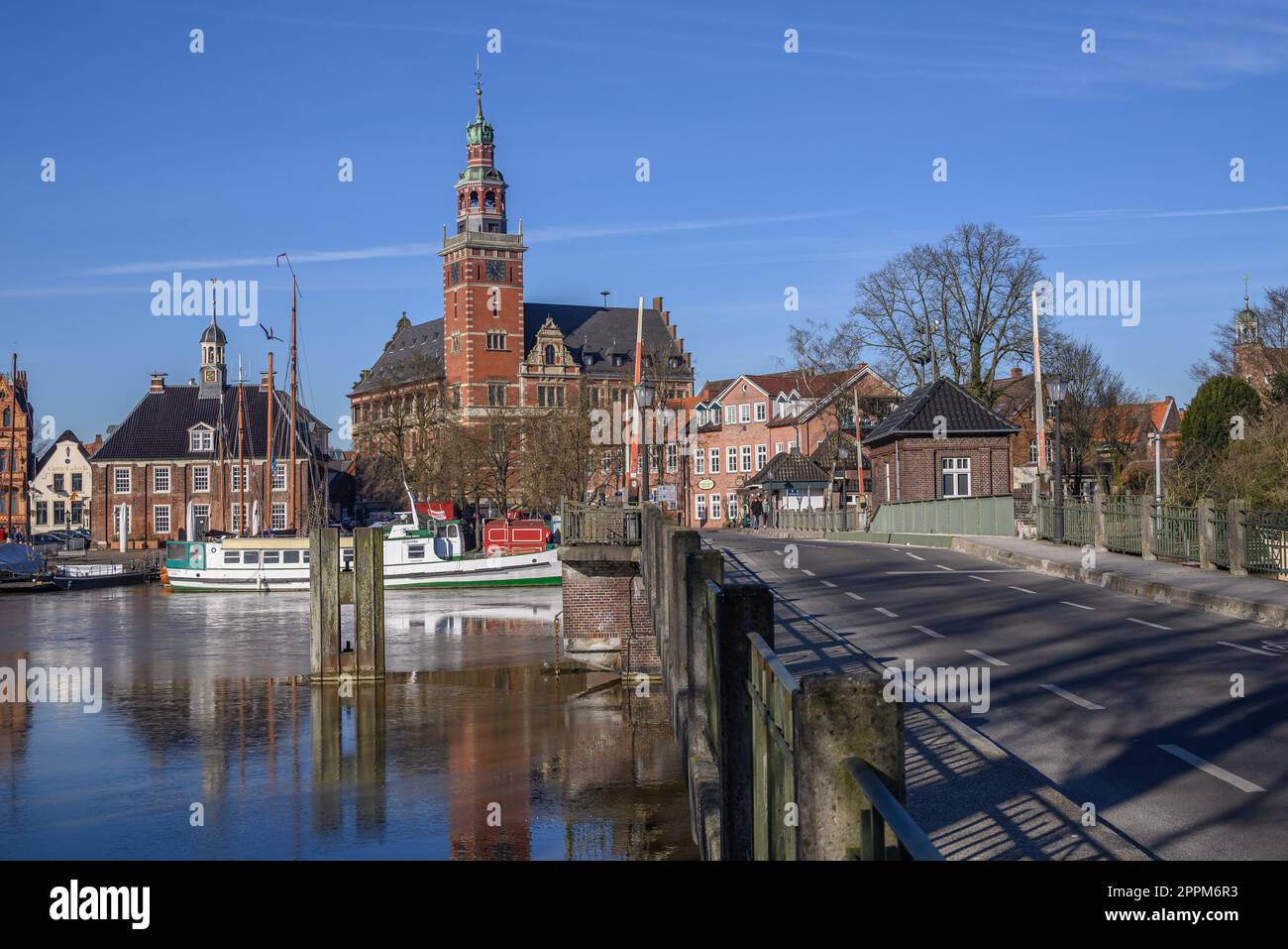 the city of Leer at the ems river in germany Stock Photo - Alamy