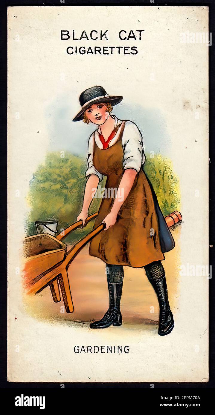 Gardening - Vintage British Cigarette Card - Victorian Era Stock Photo ...