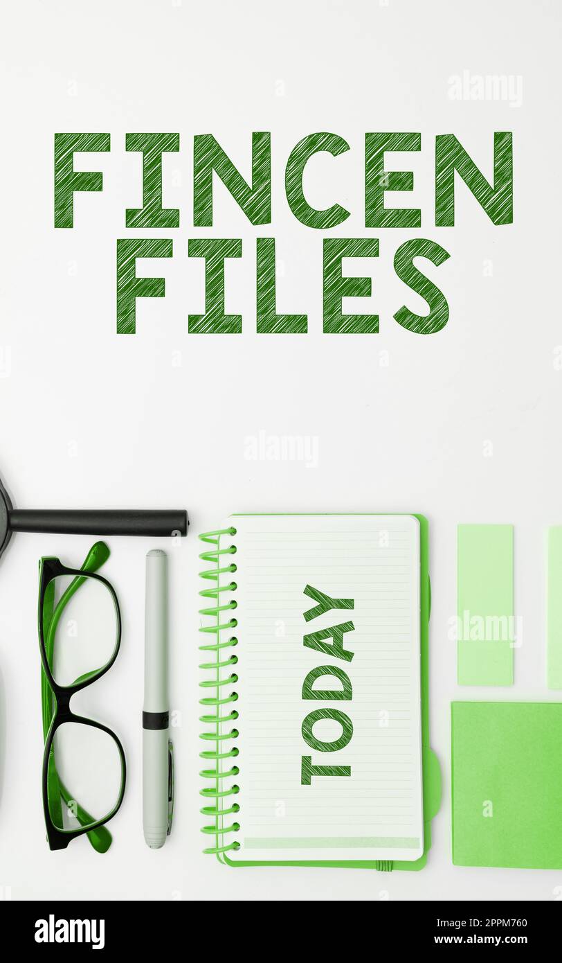 Handwriting text Fincen Files. Business showcase Transactions in ...