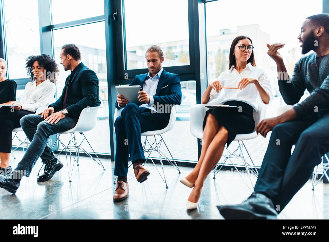 Business people that work together in office. Concept of teamwork and ...