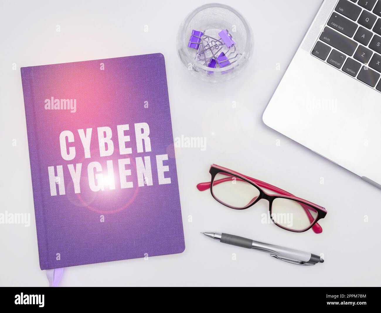 Text sign showing Cyber Hygiene. Internet Concept steps that computer users take to improve ...