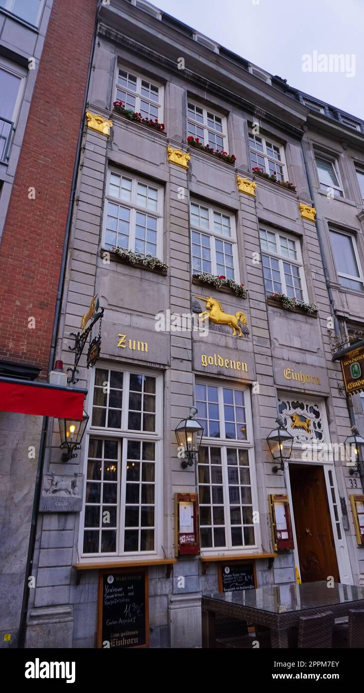 Haus Zum cafe facade Street view Stock Photo - Alamy
