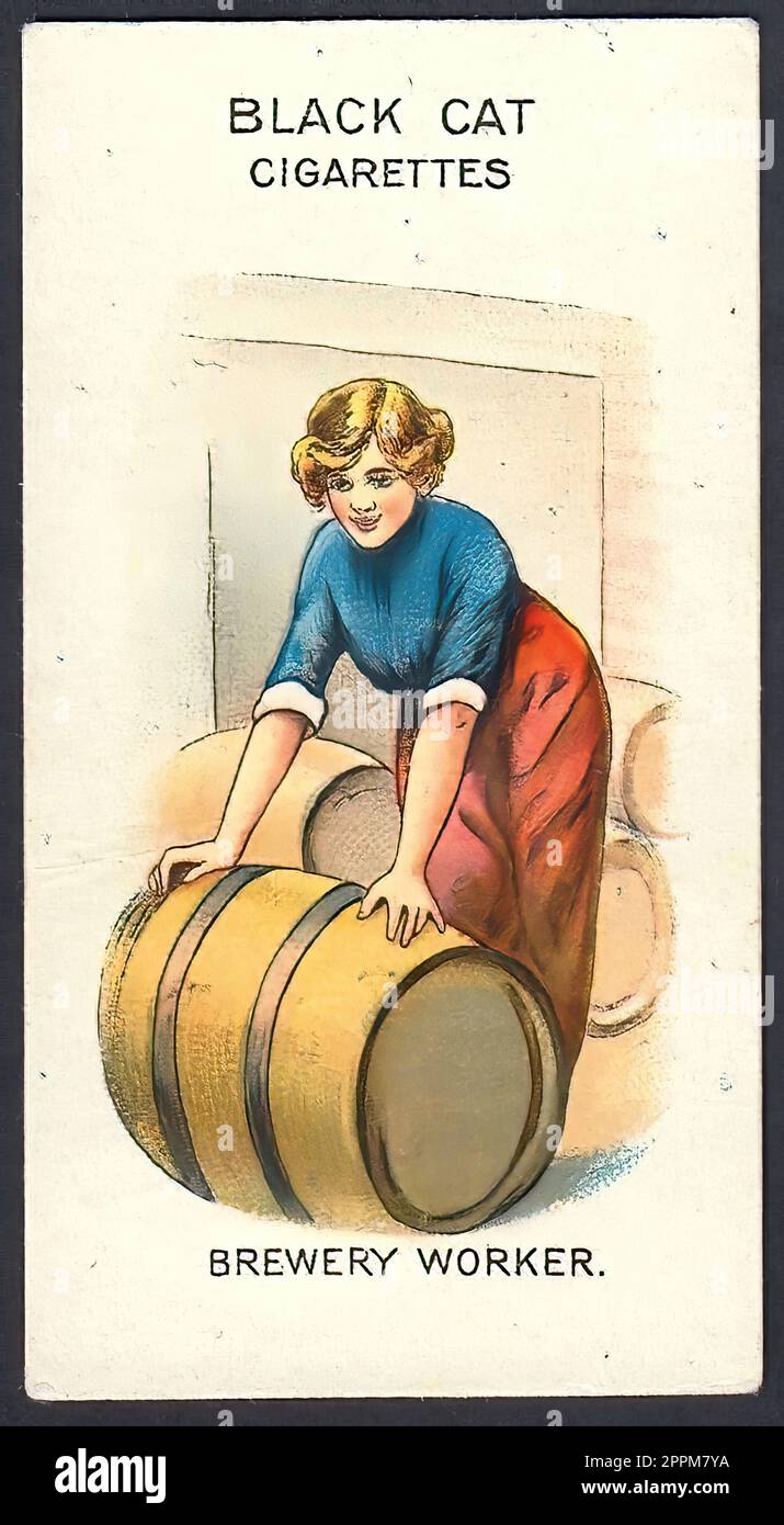 Brewery Worker - Vintage British Cigarette Card - Victorian Era Stock ...