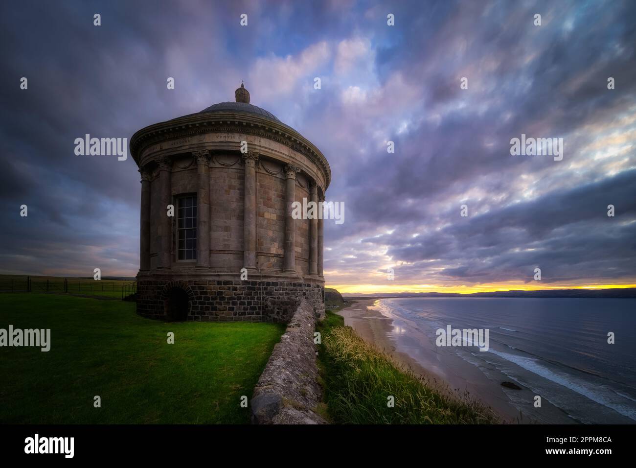 Small Mussenden Temple on the edge of a cliff, Northern Ireland Stock ...