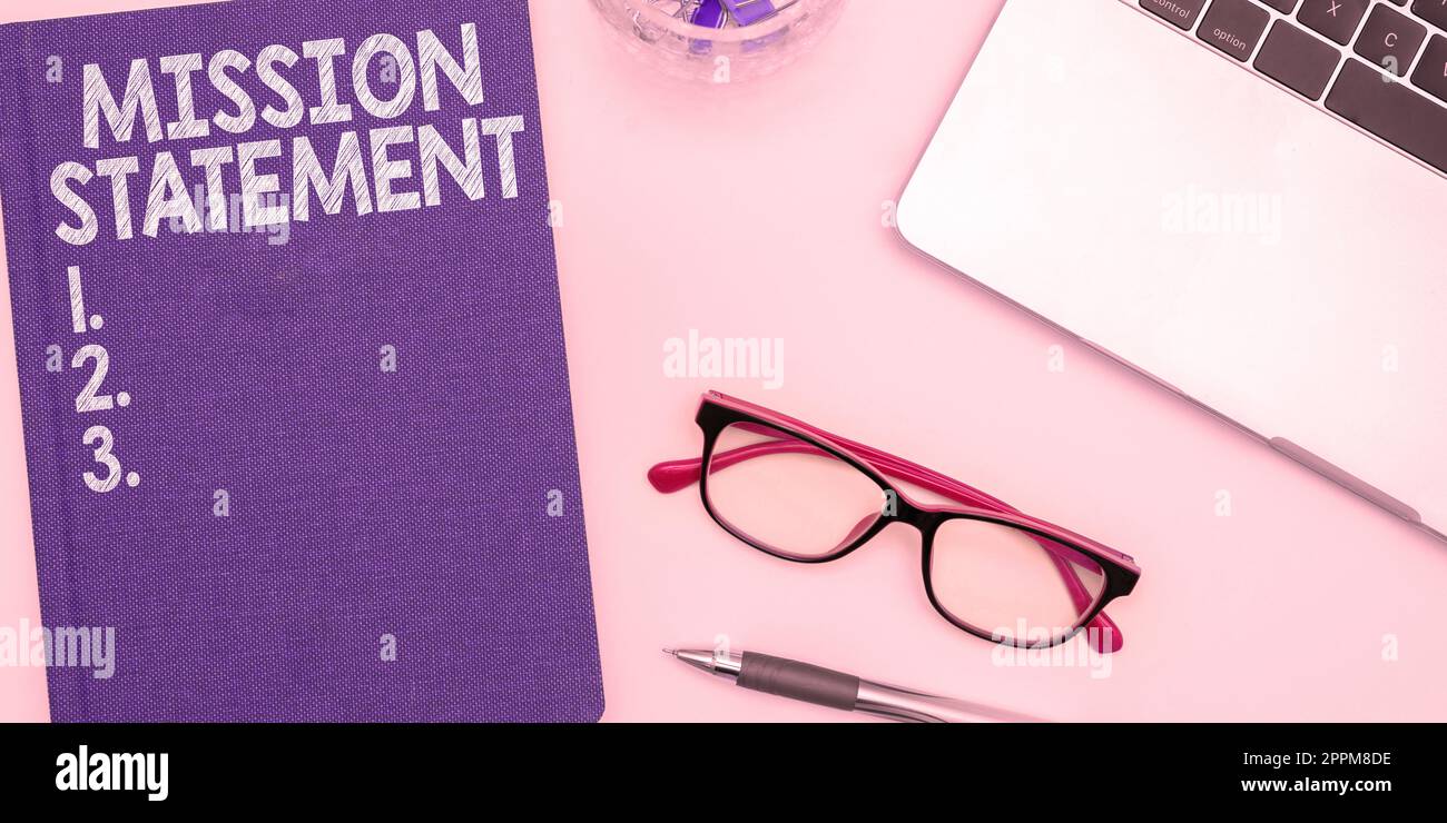 Inspiration showing sign Mission Statement. Word for Formal summary of ...