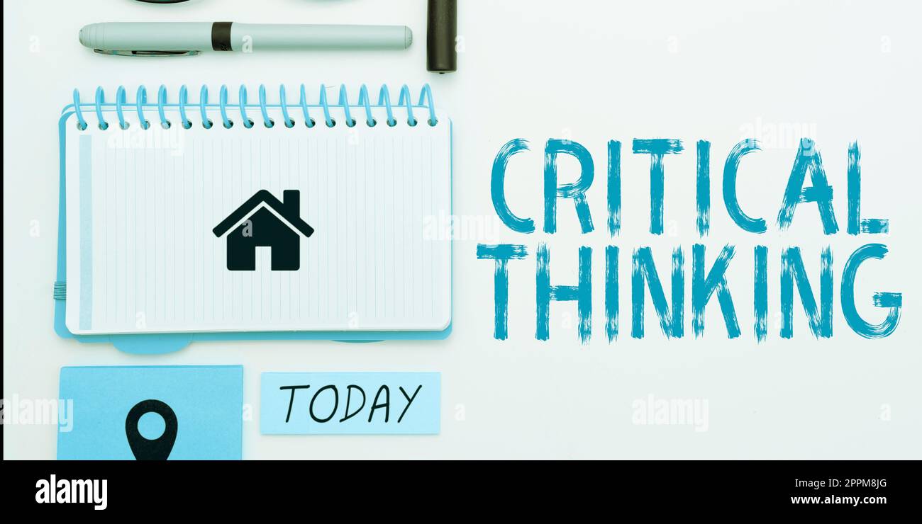 Text sign showing Critical Thinking. Business overview sequence of ...
