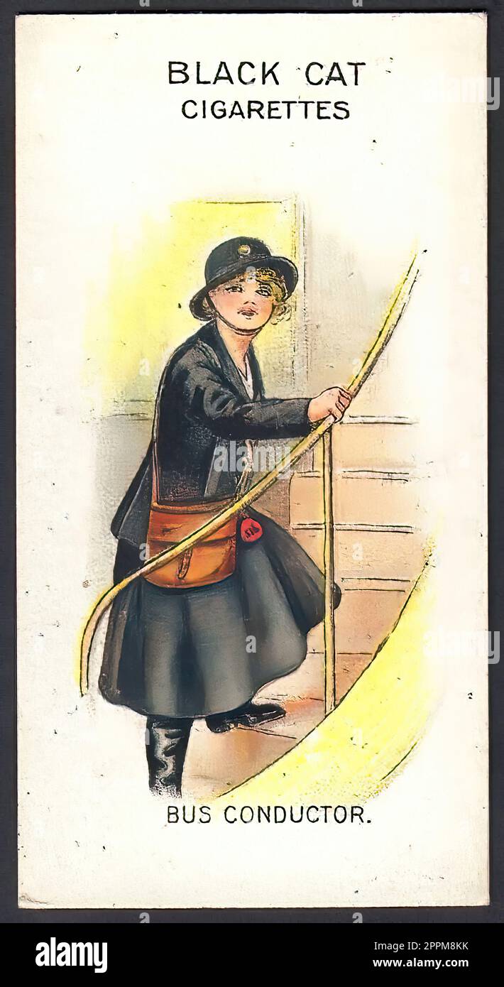 Bus Conductor - Vintage British Cigarette Card - Victorian Era Stock ...