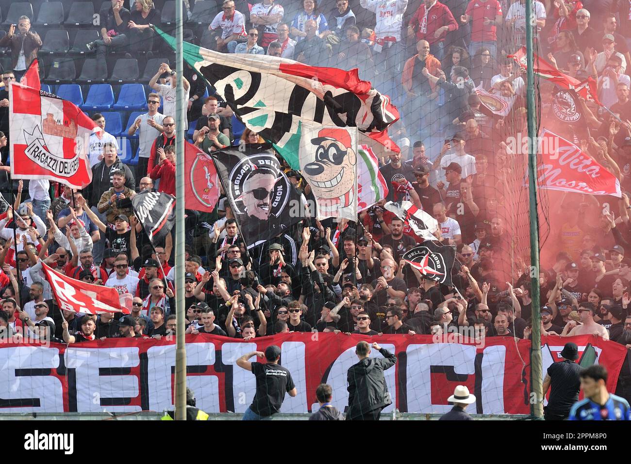 Arena Garibaldi, Pisa, Italy, April 23, 2023, Fans of Bari during AC ...