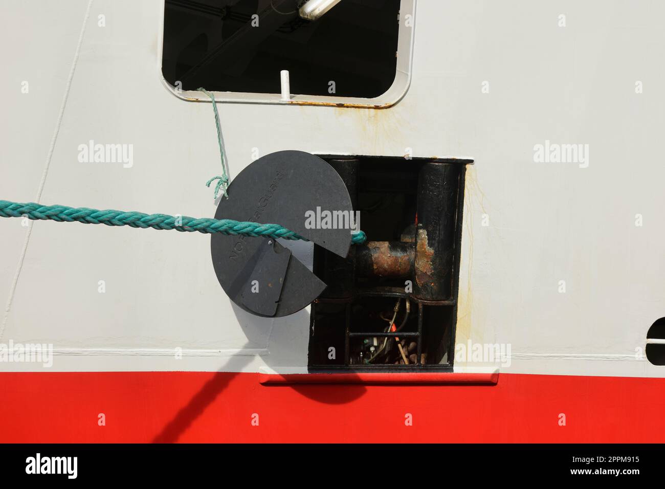 Protective device on a ship in the harbor against vermin Stock Photo ...