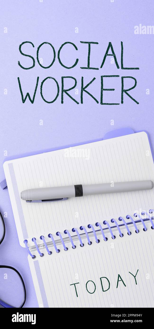 Text caption presenting Social Worker. Business showcase assistance ...