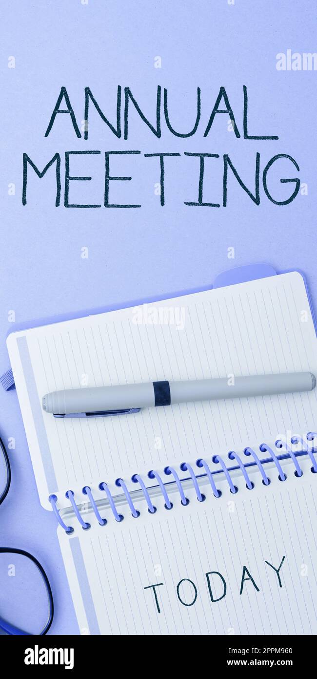 Inspiration showing sign Annual Meeting. Business concept Yearly ...