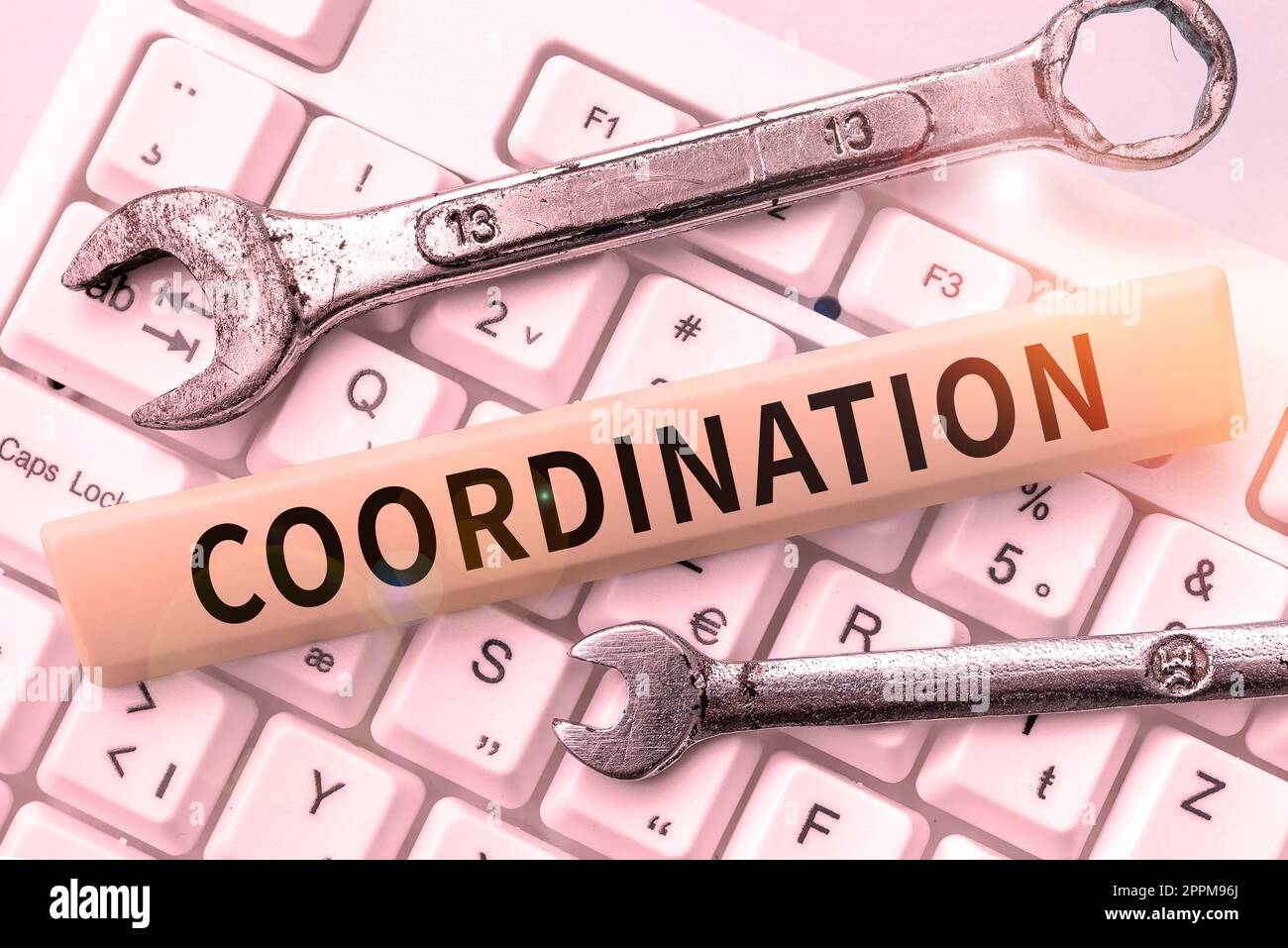 Text sign showing Coordination. Concept meaning the acts of someone supportive in doing what is ...