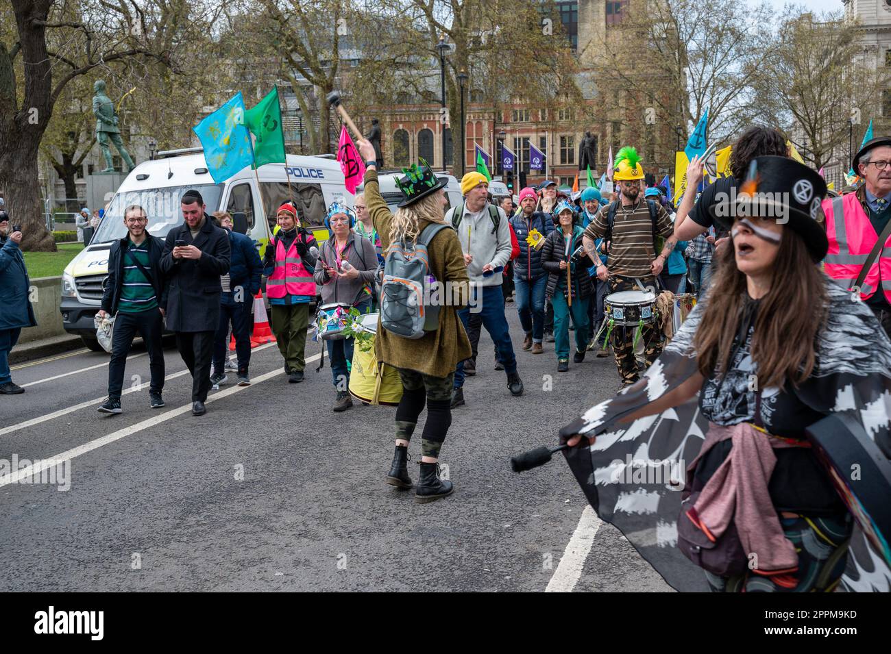 London, UK. 24th Apr, 2023. Fourth day of protest as Extinction ...