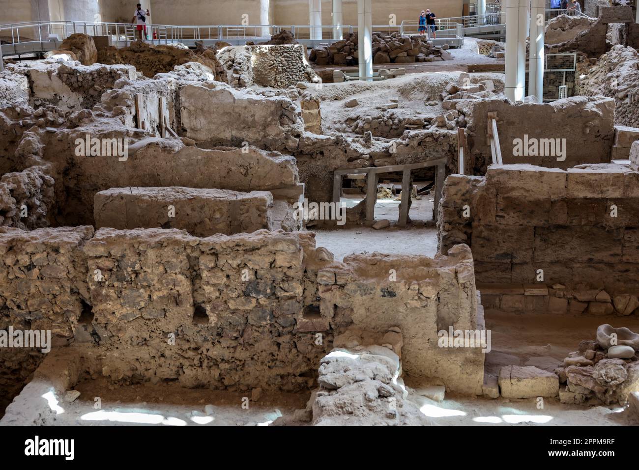 Akrotiri, excavation site of a Minoan Bronze Age settlement on the ...