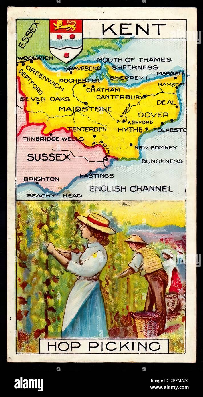 Kent - Vintage British Cigarette Card - Victorian Era Stock Photo - Alamy