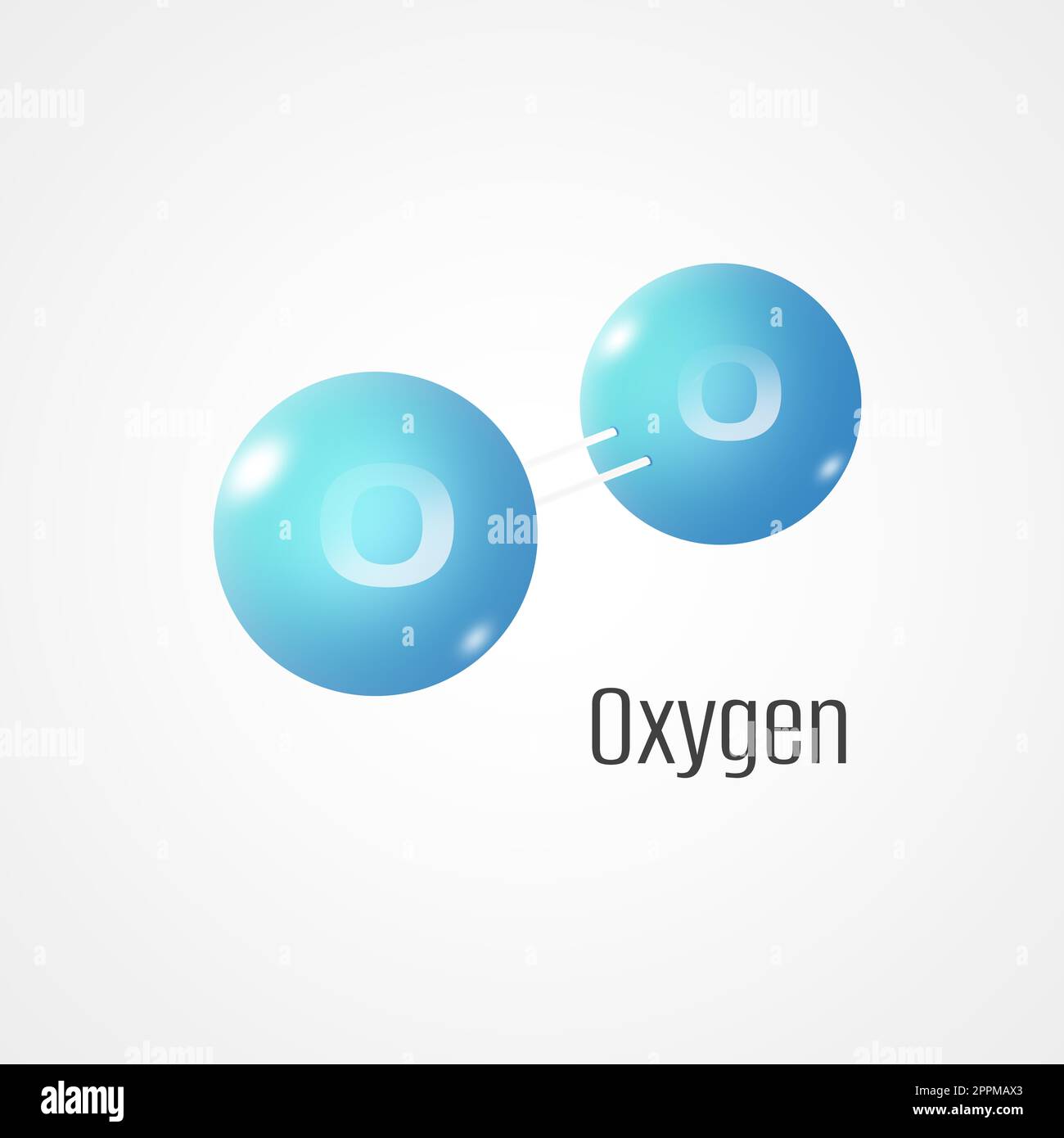 Two molecules of Oxygen on white background, illustration Stock Photo ...