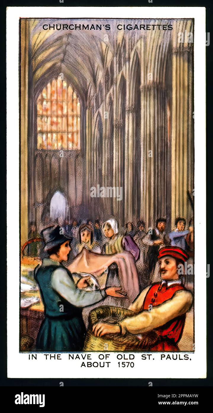 Old St Paul's Cathedral - Vintage British Cigarette Card - Victorian ...