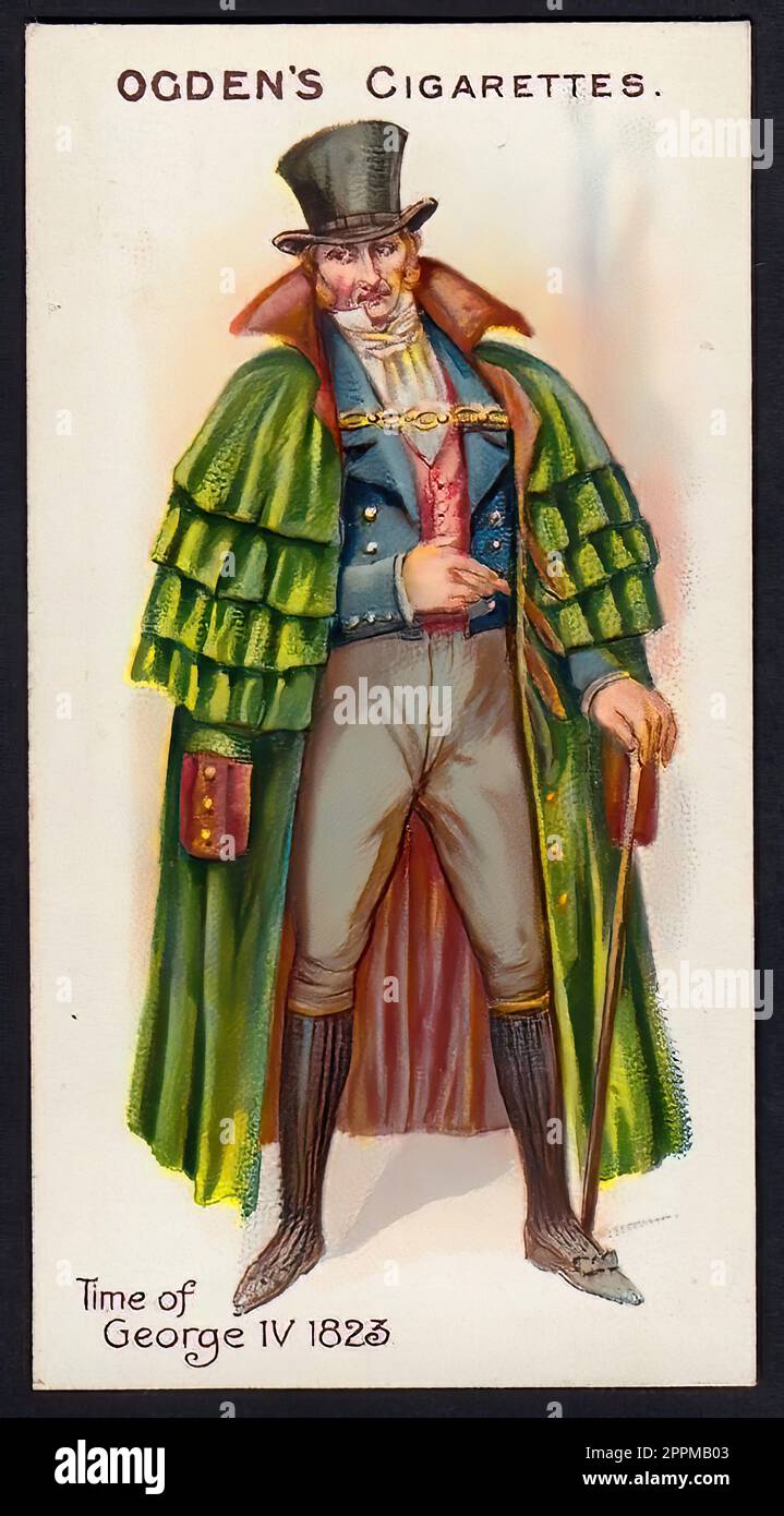 Mans Costume, 1823 - Vintage British Cigarette Card - Victorian Era ...