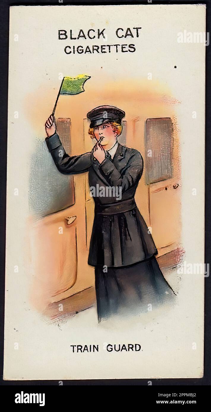 Train Guard - Vintage British Cigarette Card - Victorian Era Stock ...